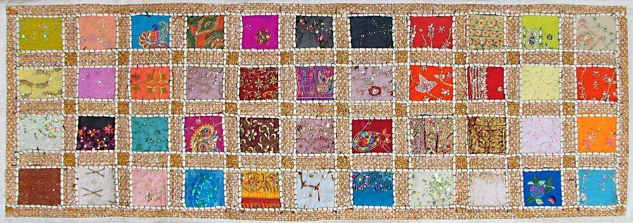 Patchwork on Cloth and Enhanced with Mirror Works, Sequins and Beadwork