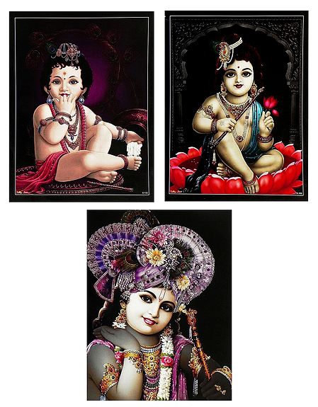 Set of 3 Krishna Posters