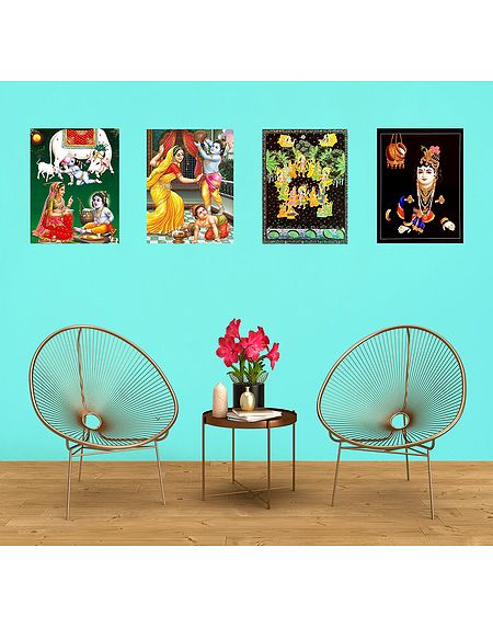 Set of 4 Krishna Posters