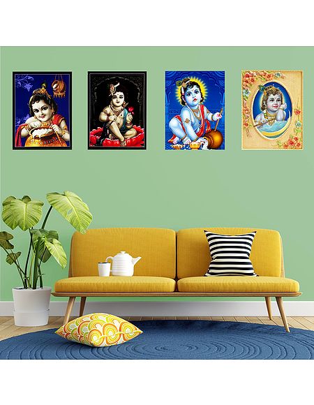 Set of 4 Krishna Posters