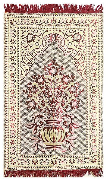 Reversible Designer Maroon Cotton Islamic Namaz Mat