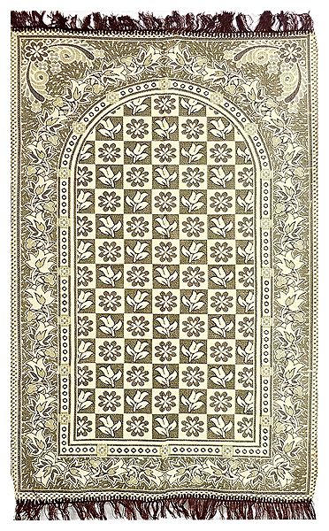 Reversible Designer Maroon Cotton Islamic Namaz Mat