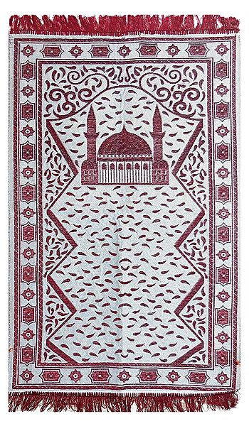 Reversible Red Cotton Islamic Namaz Mat