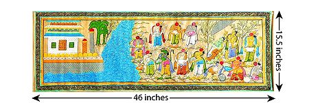 Hanuman and Vanar Sena - Pata Painting on Tussar