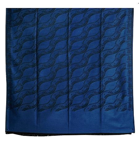 Blue Light Woolen Shawl - Online Shop