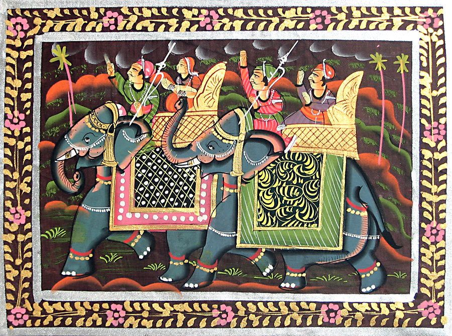 The King and Queen on Royal Elephants