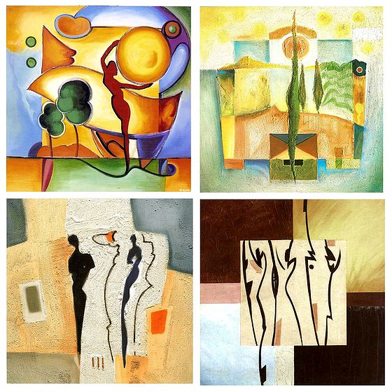 Set of 4 Abstract Posters