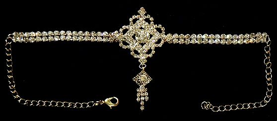 White Stone Studded Gold Polish Armlet (To wear on upper arm)