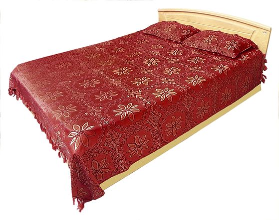 Cotton Double Bedspread with 2 Pillow Covers