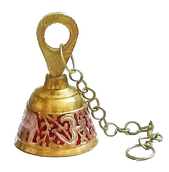 Meenakari Hanging Brass Bell with Chain