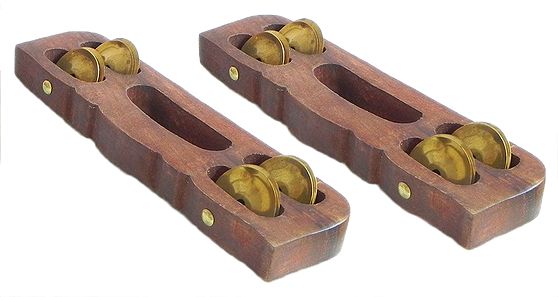 Wooden Manjira - Musical Instrument for Bhajan and Kirtans