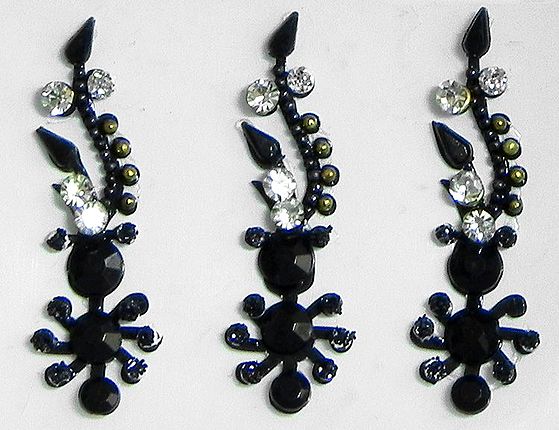 Stone Studded Designer Black Bindis