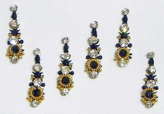 Black Bindis with White Stone