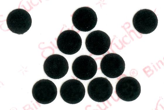 Twelve Medium Black Felt Round Bindis - Dia - 0.4 inches Each