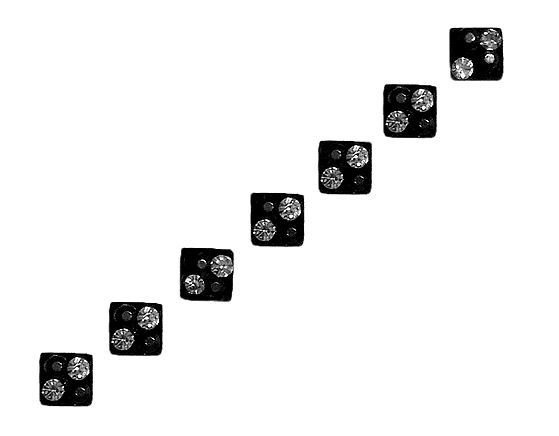 Buy 7 Black Square Bindis with White Stone
