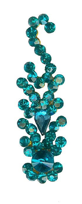 Blue Stone Studded Single Bindi - 1.25 inches