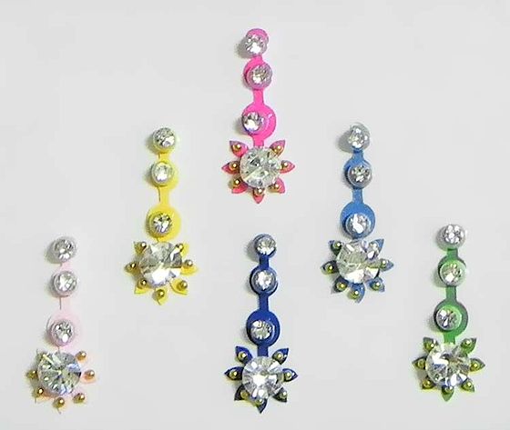 White Stone Studded Multicolor Bindis