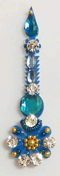 Dark Cyan and White Stone Bindi