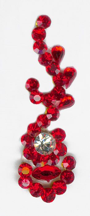 Red Stone Studded Single Bindi - 1 inch