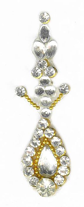 White Stone Studded Single Bindi - 1.1 inches