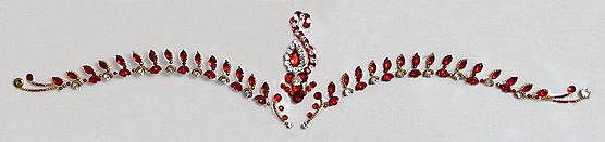 Flames - Maroon and White Bridal Forehead Decoration