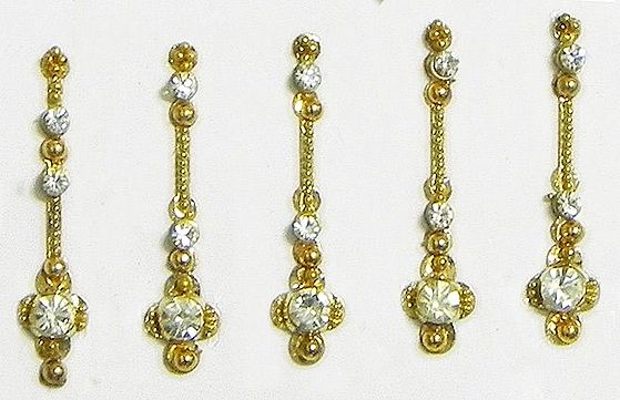 White Stone Studded Long Bindis