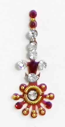 Red with White Stone Studded Bindi