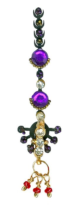 Purple Stone Studded Single Bindi - 1.75 inches
