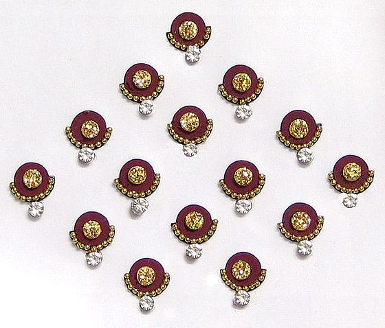 Maroon Round Bindis
