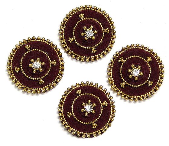 Maroon Round Bridal Bindis