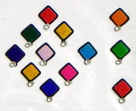 multicolor Square Bindis