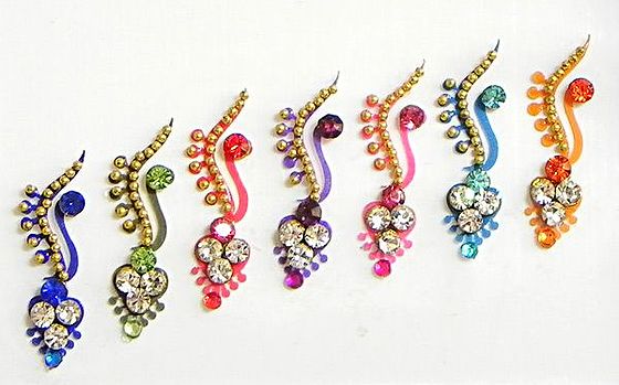 Multicolor Stone Studded Long Bindis