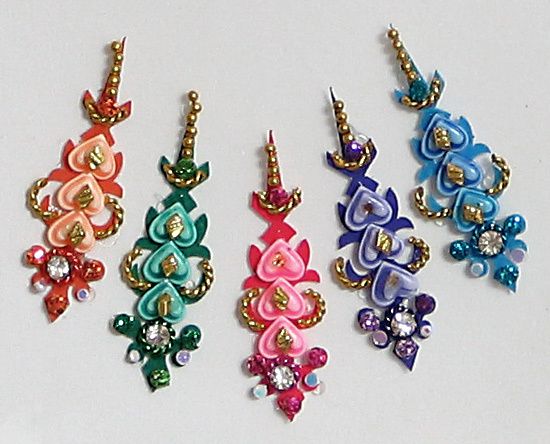 Multicolor Designer Long Bindis