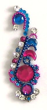 Peacock - Maroon and White Stone Bindi