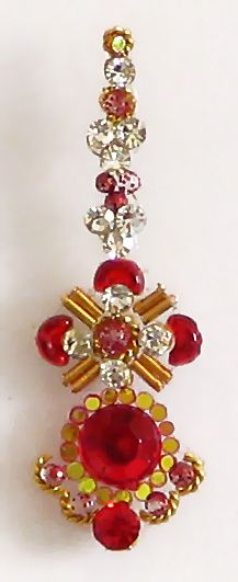 Radiant Sun - Dark Saffron and White Crystal Bindi