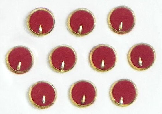 Red Round Bindis with Golden Border