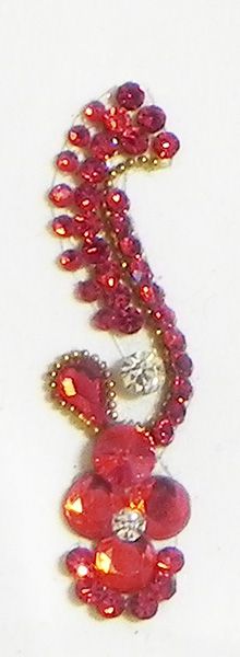 Red Stone Studded Designer Long Bindi