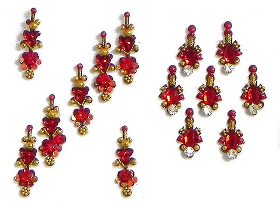 Red Designer Stone Studded Designer Bindis