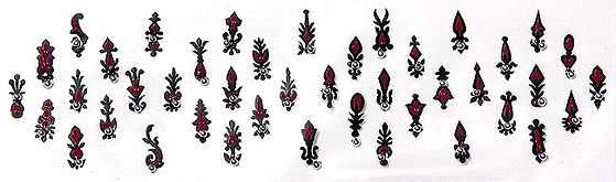 Red with Black Designer Bindis