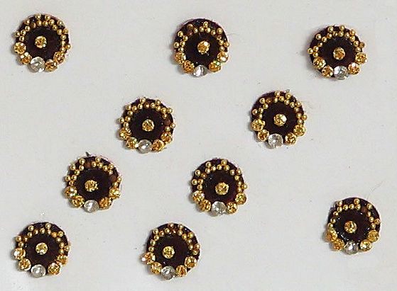 Maroon Glitter Bindi