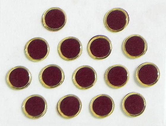 Maroon Round Bindis with Golden Border