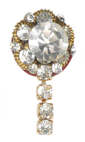 White Stone Studded Round Single Bindi - Dia - 0.75 inches