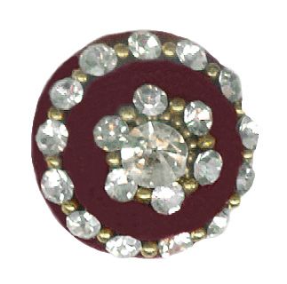 White Stone Studded Round Single Bindi - Dia - 0.5 inches