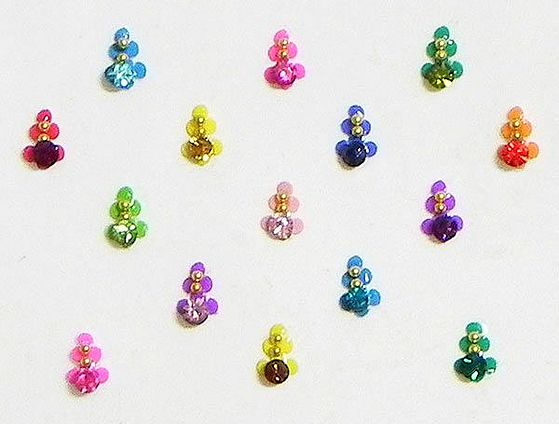 Multicolor Small Bindis with Stone