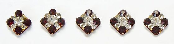 Maroon and White Stone Studded Square Bindis