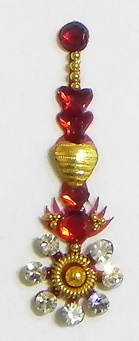 Red and White Designer Bindi