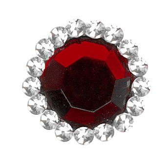 Single Maroon and White Stone Bindi - Dia - 0.5 inches