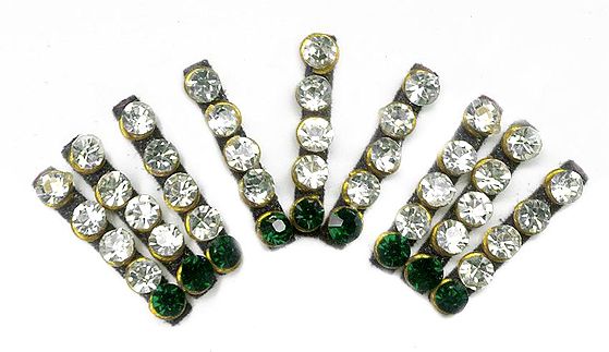 White Stone Studded 9 Long Bindi - 0.5 inches