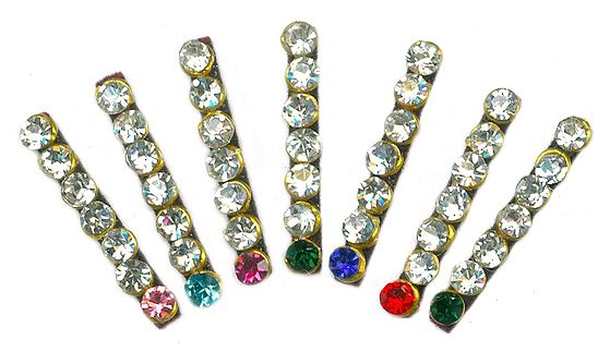 White Stone Studded 7 Long Bindi - 0.6 inches