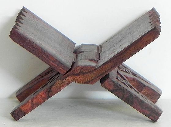 Foldable Carved Wooden Religious Book Holder - Used for Reading Holy Books